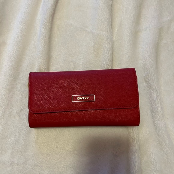 Dkny | Bags | Dkny Red Long Wallet | Poshmark